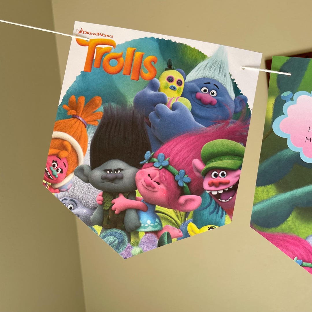 Trolls Dance, Sing Paper Garland / Trolls Birthday Party Theme/ Trolls ...