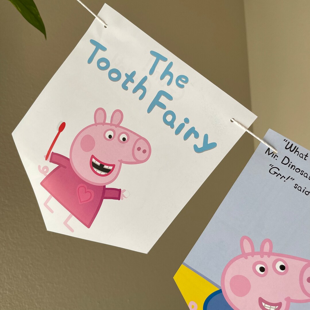 Peppa Pig the Tooth Fairy Book Paper Bunting / Children’s Book Paper ...