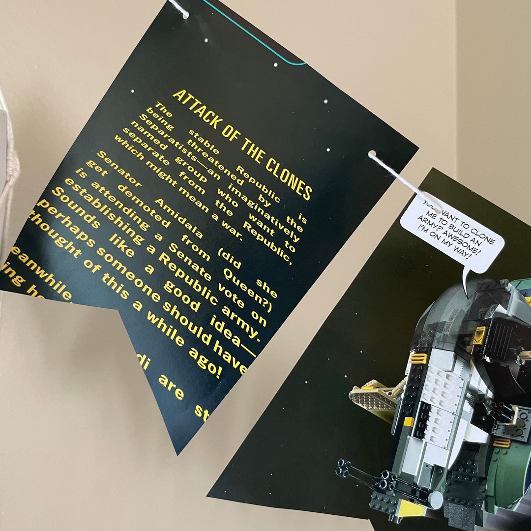 Star Wars Book Paper Garland / Star Wars Attacks of the Clones Bunting ...