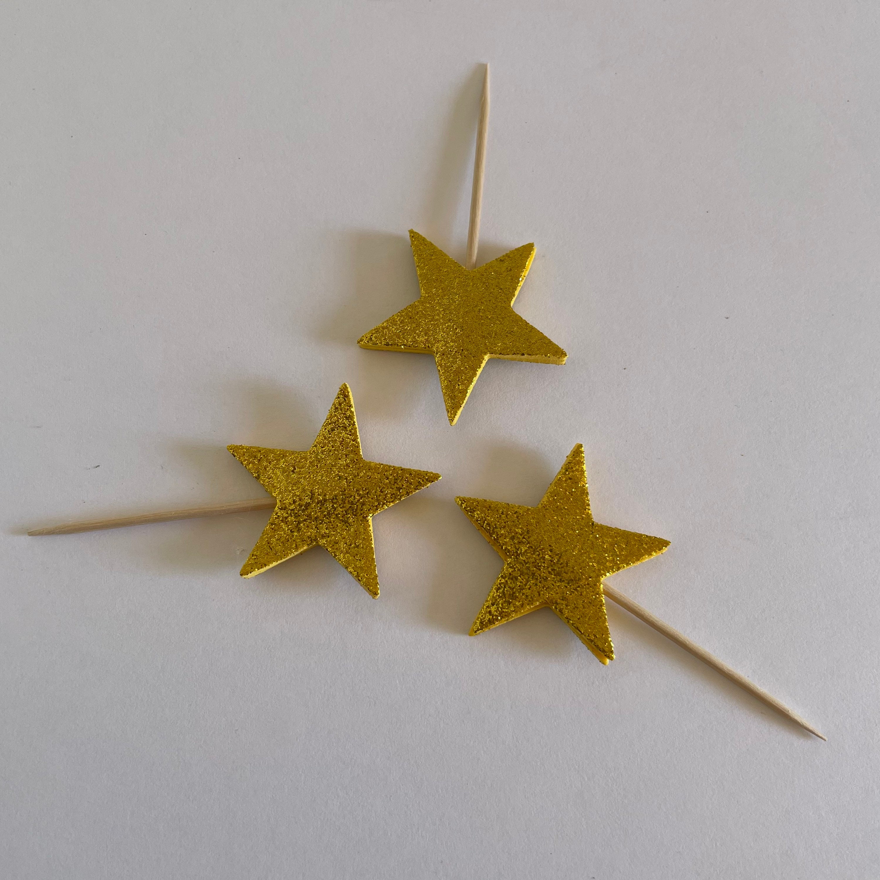 Glitter Star Cake Topper Toothpick/ Gold Star Muffin Topper / Twinkle ...