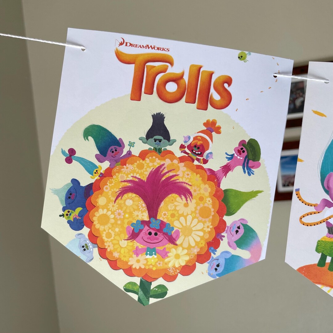 Trolls Paper Garland / Trolls Birthday Party Theme/ Trolls Theme Party ...