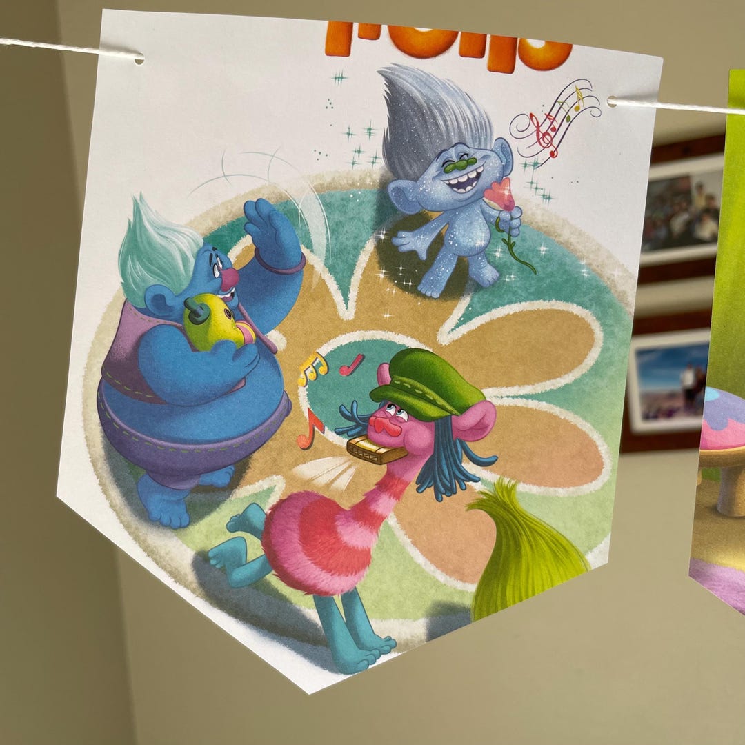 Trolls Drop the Beat Paper Garland / Trolls Birthday Party Theme ...