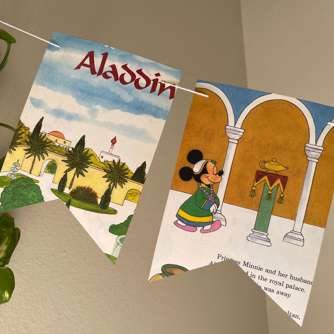 Aladdin Book Paper Garland / Mickey Mouse Aladdin Book Paper Bunting ...