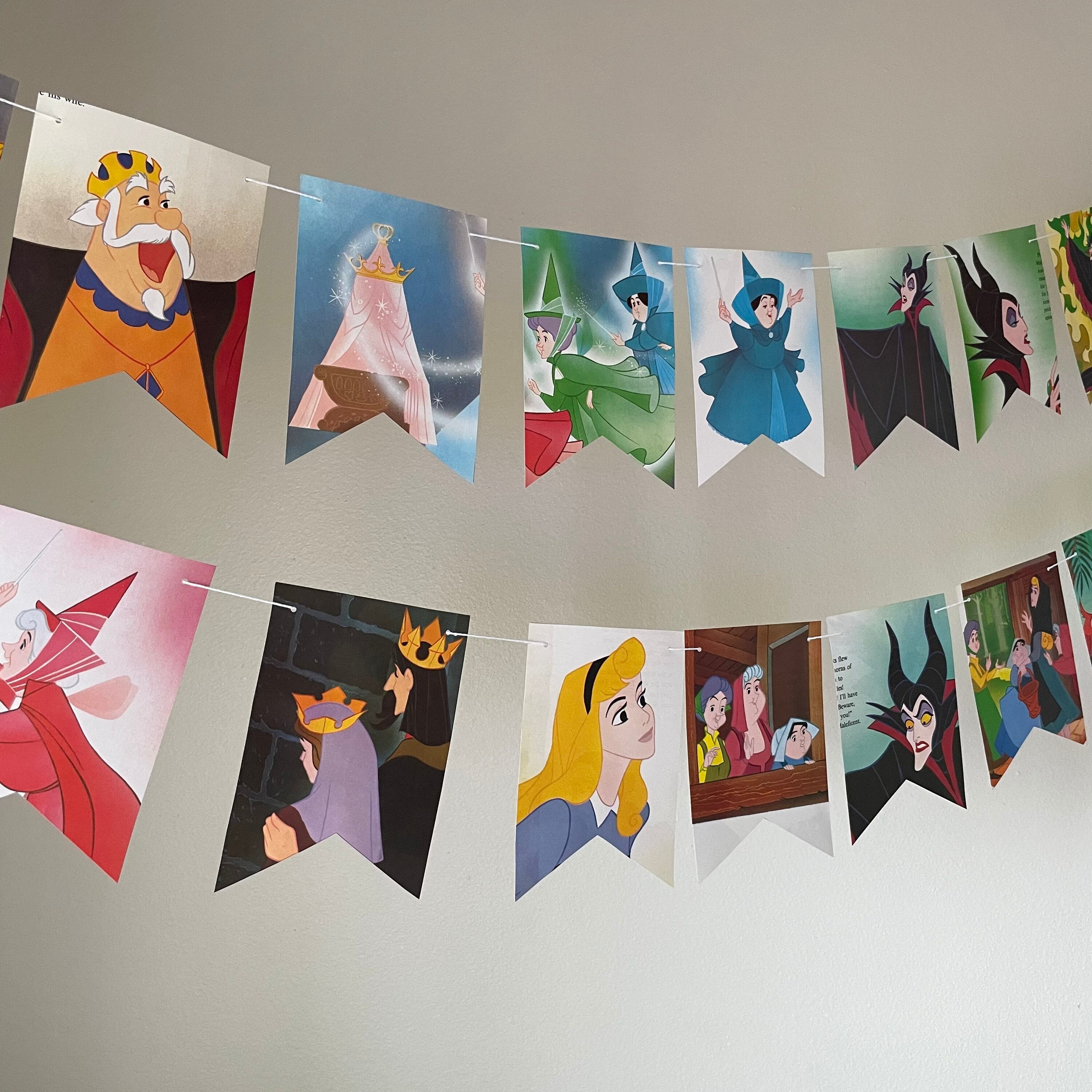 Sleeping Beauty Book Paper Garland / Sleeping Beauty Birthday Party ...