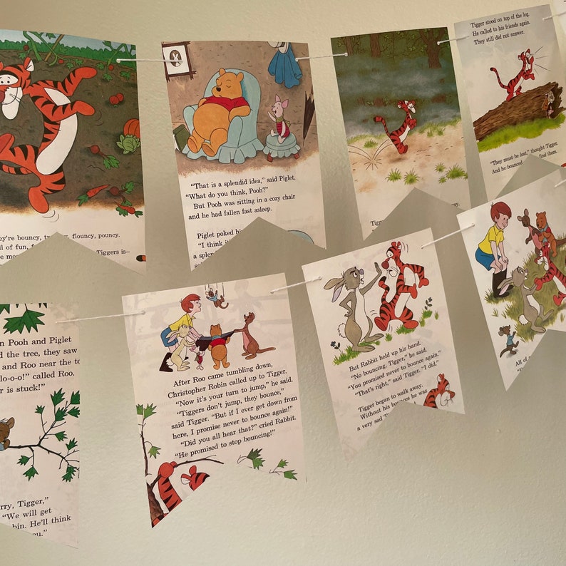 Winnie the Pooh and Tigger Too Book Paper Garland / Winnie the Pooh ...