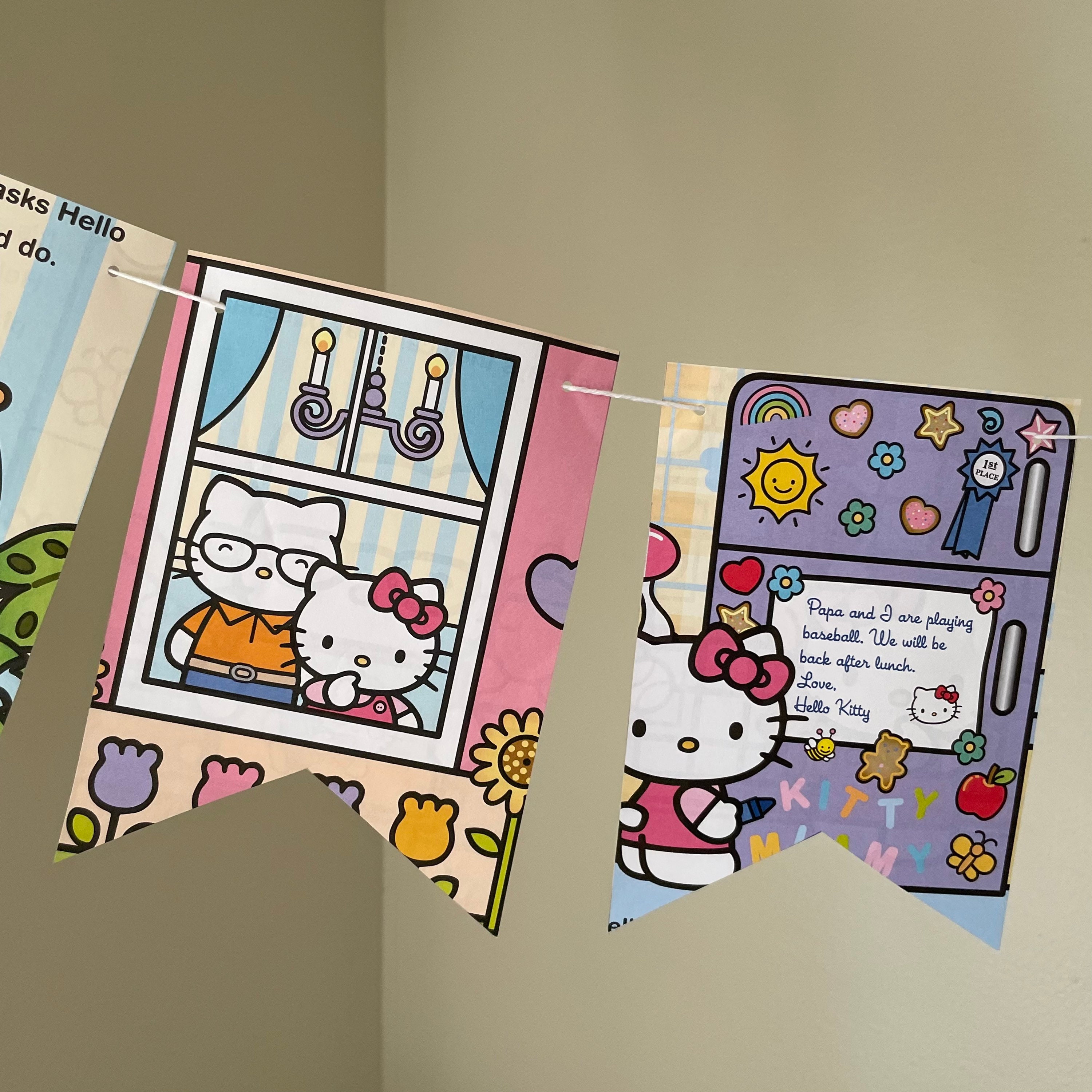 Hello Kitty A Day With Papa Book Paper Garland / Hello Kitty Theme ...
