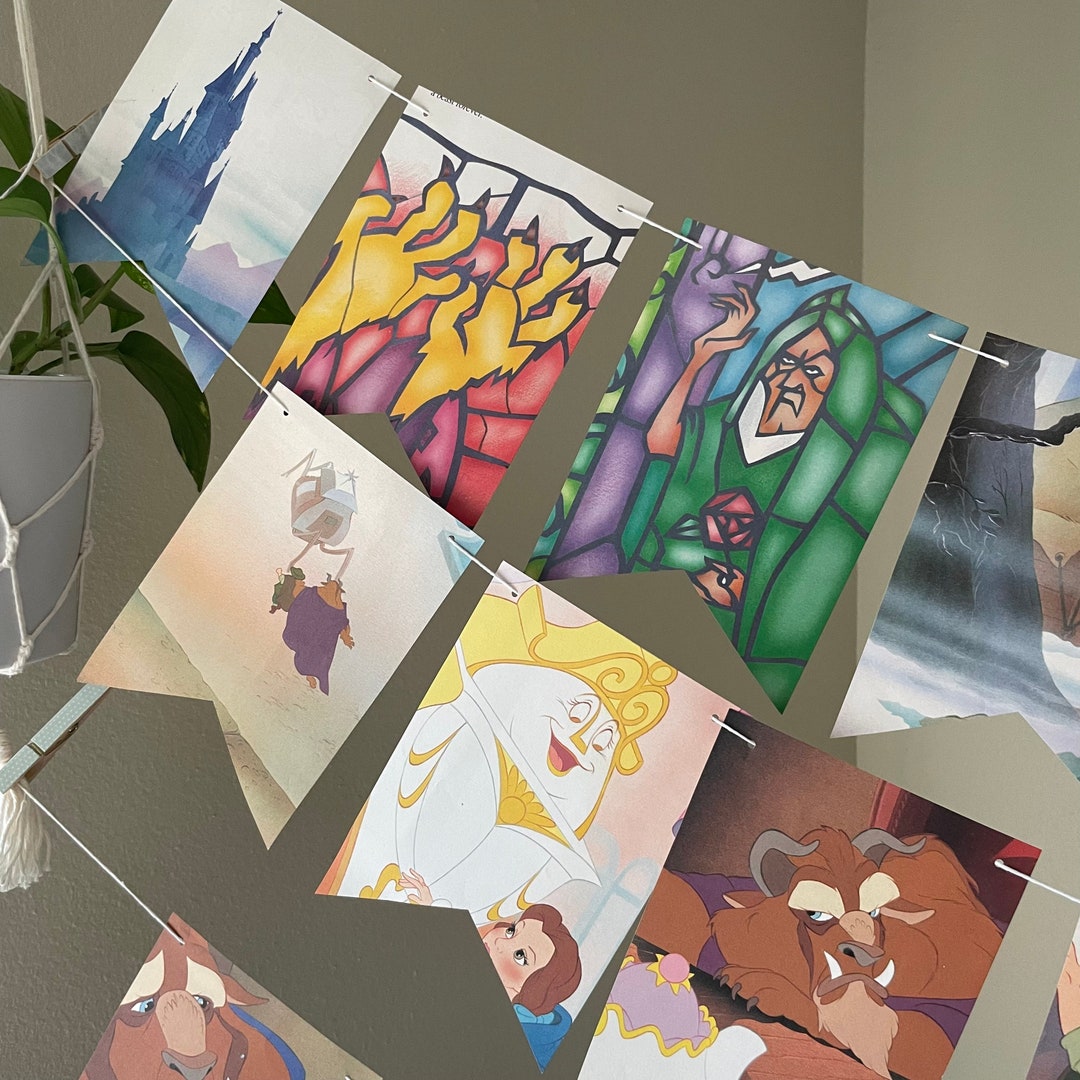 Disney Beauty and the Beast Book Paper Garland / Disney Theme Paper ...