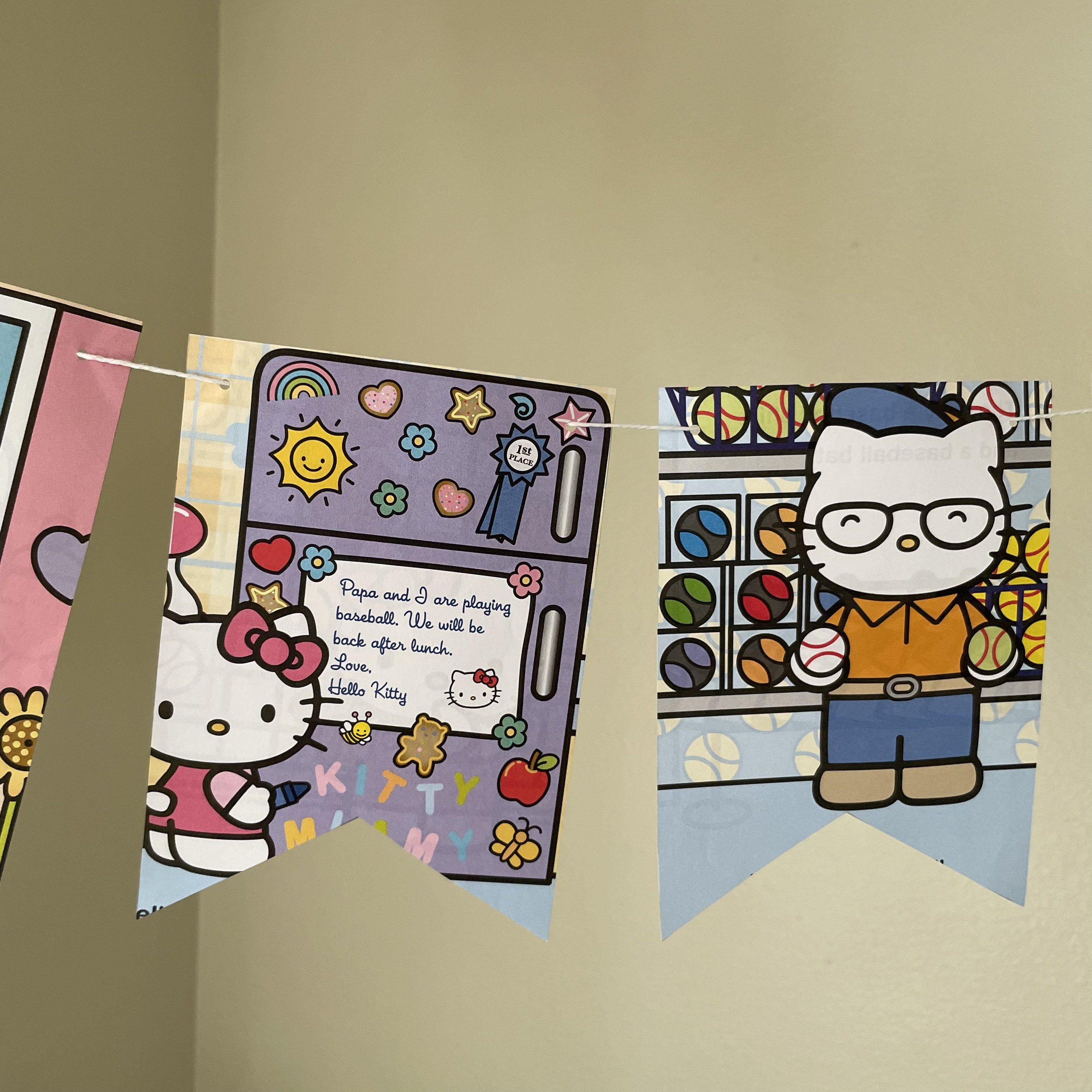 Hello Kitty A Day With Papa Book Paper Garland / Hello Kitty Theme ...