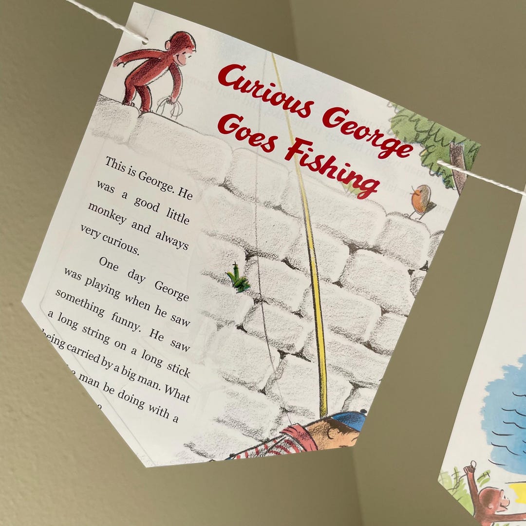 Curious George Goes Fishing Book Paper Garland / Curious George ...