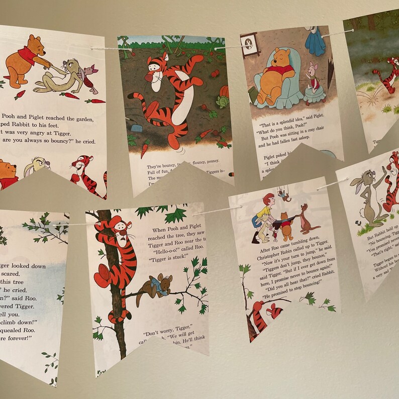 Winnie the Pooh and Tigger Too Book Paper Garland / Winnie the Pooh ...