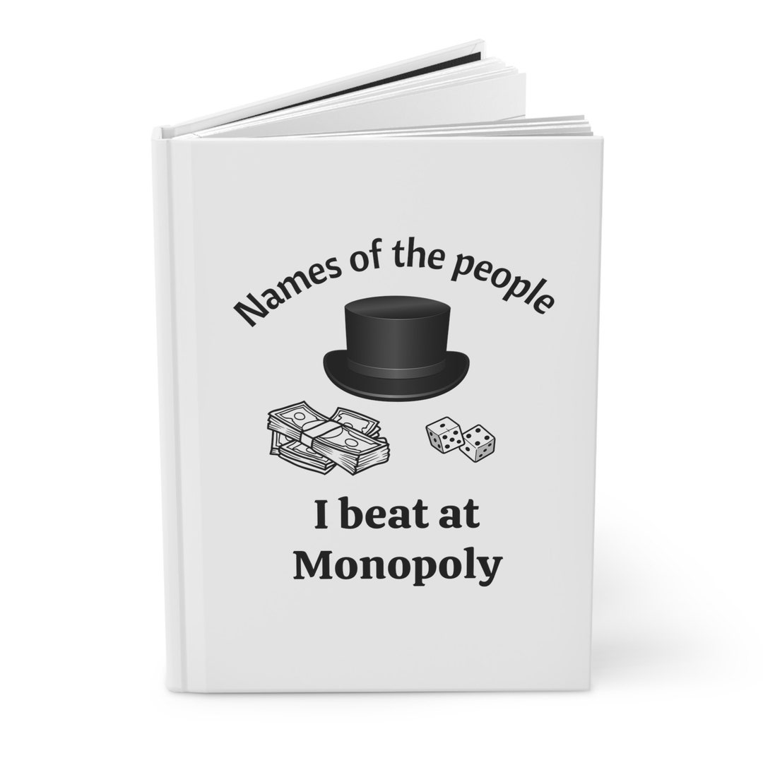Monopoly Fun Gift Idea, Journal Hardcover Monopoly, Custom Present ...