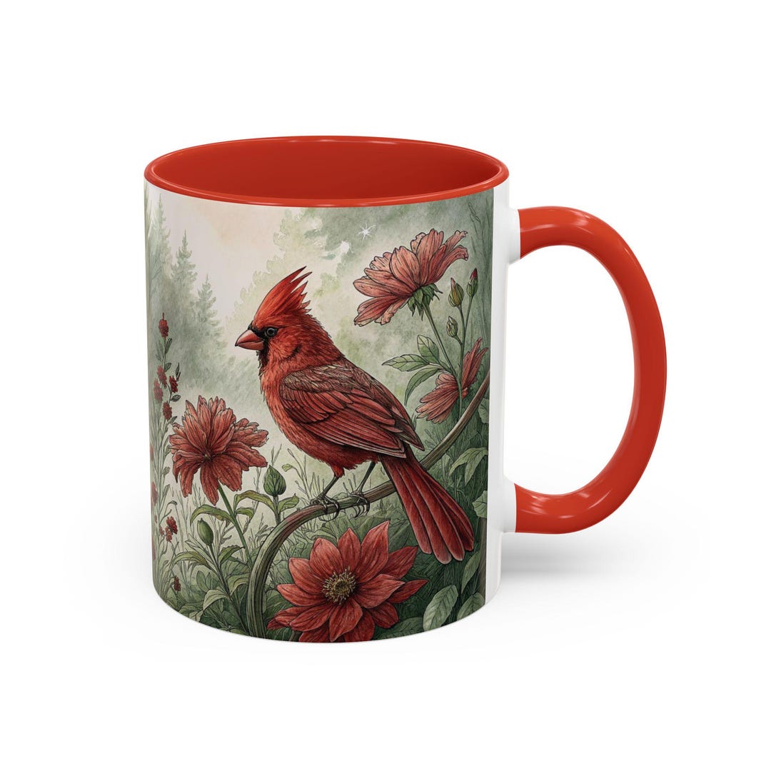 Red Cardinal Coffee Mug, Gift for Bird Lover Cup, Birding Gift ...