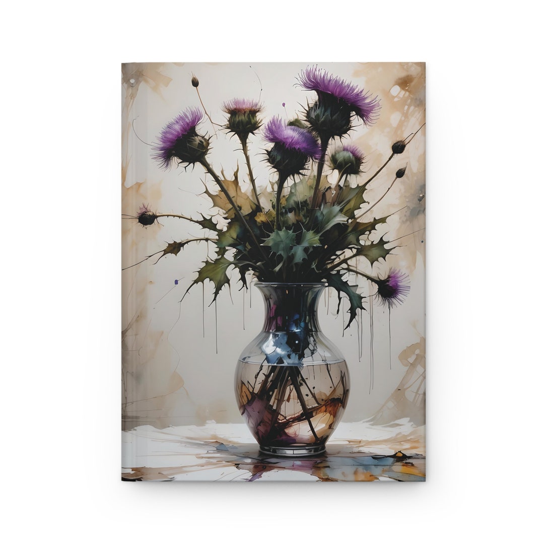 Scottish Thistle Gift Floral Journal, Custom Scotland Thistle Notebook ...