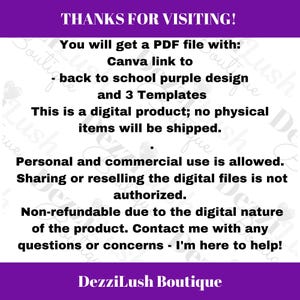 Back to School Bundle, Editable Canva Templates for Custom Bookbag ...