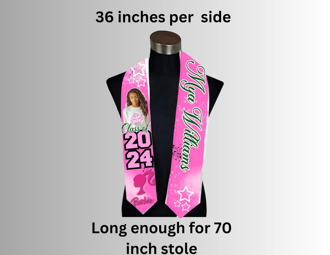 70 Inch Graduation Stole Design Bundle, Editable Done for You in Custom ...