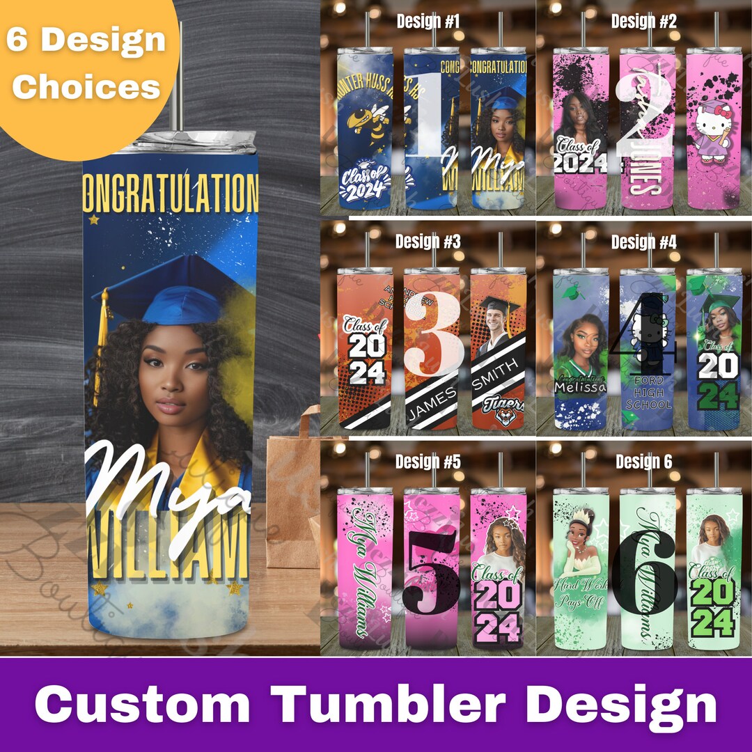 Custom Graduation Tumbler Design Png, 20oz Skinny Straight Tumbler ...
