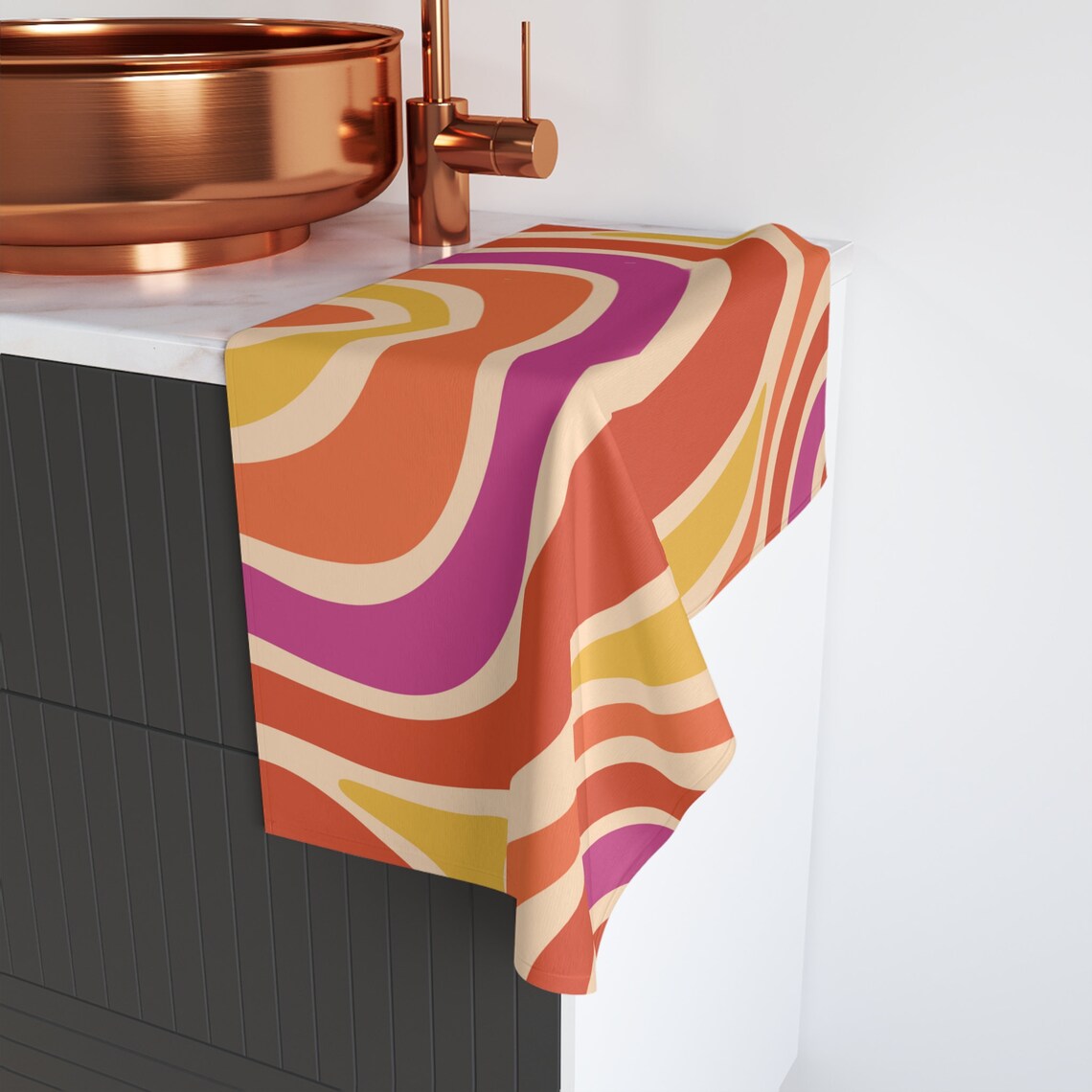 Groovy Retro Print Rainbow Zebra Colorful Hand Towel - Etsy