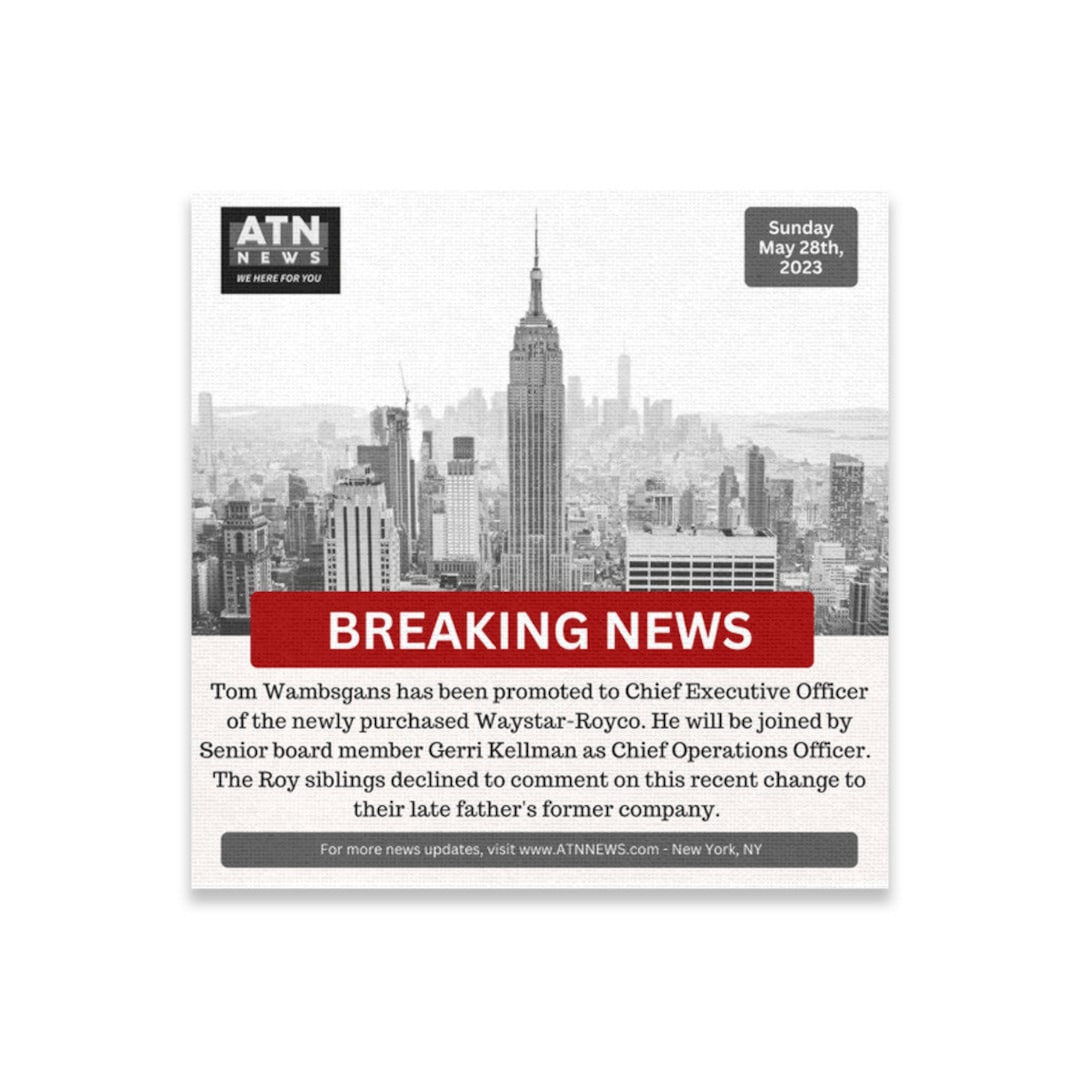 Succession Tv Show ATN News Vertical Stretched Canvas Poster - Etsy