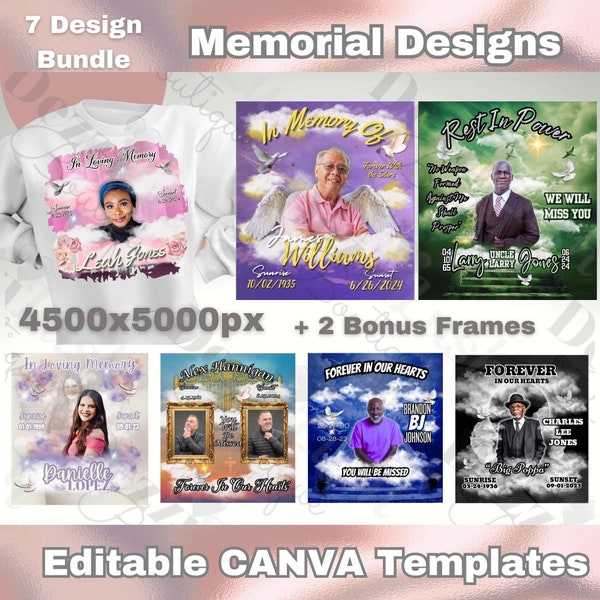 Canva Funeral Tshirt Template - Etsy