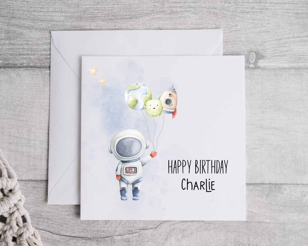 Personalised Spaceman Birthday Card, Happy Birthday, Spaceman Gifts for ...