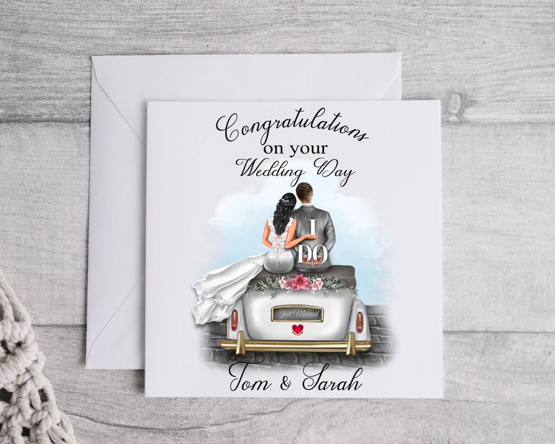Personalised Wedding Card, Wedding Day Cards, Newly Weds, Bride and ...