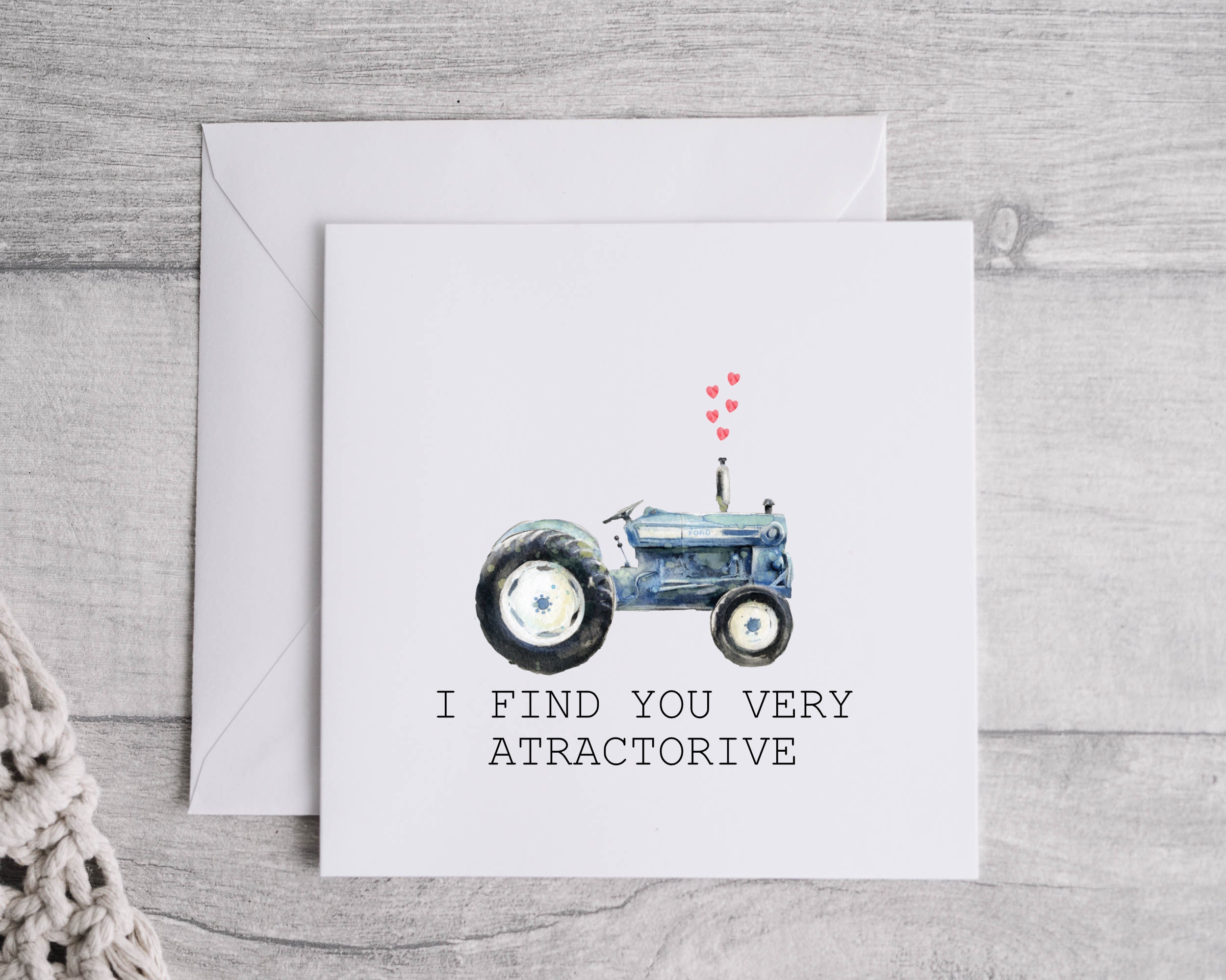 I Find You Very Atractorive Card, Tractor Valentines Day, Tractor Card ...