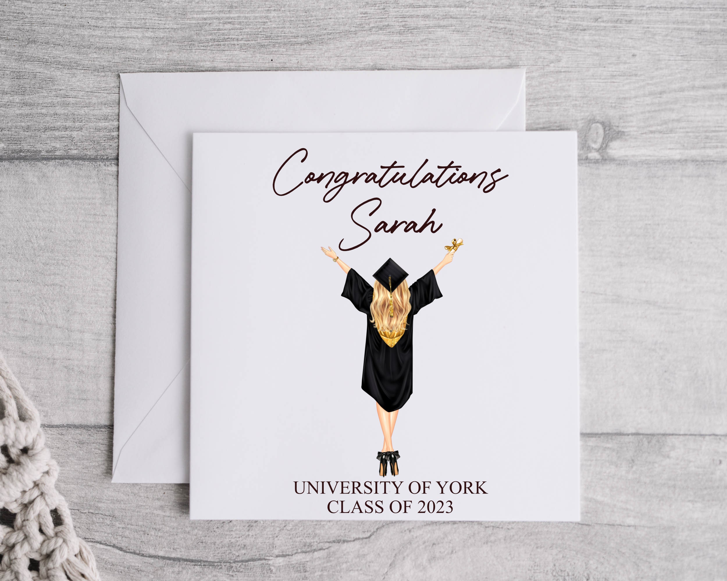 Graduation Card, Personalised Graduation Cards for Her, University ...