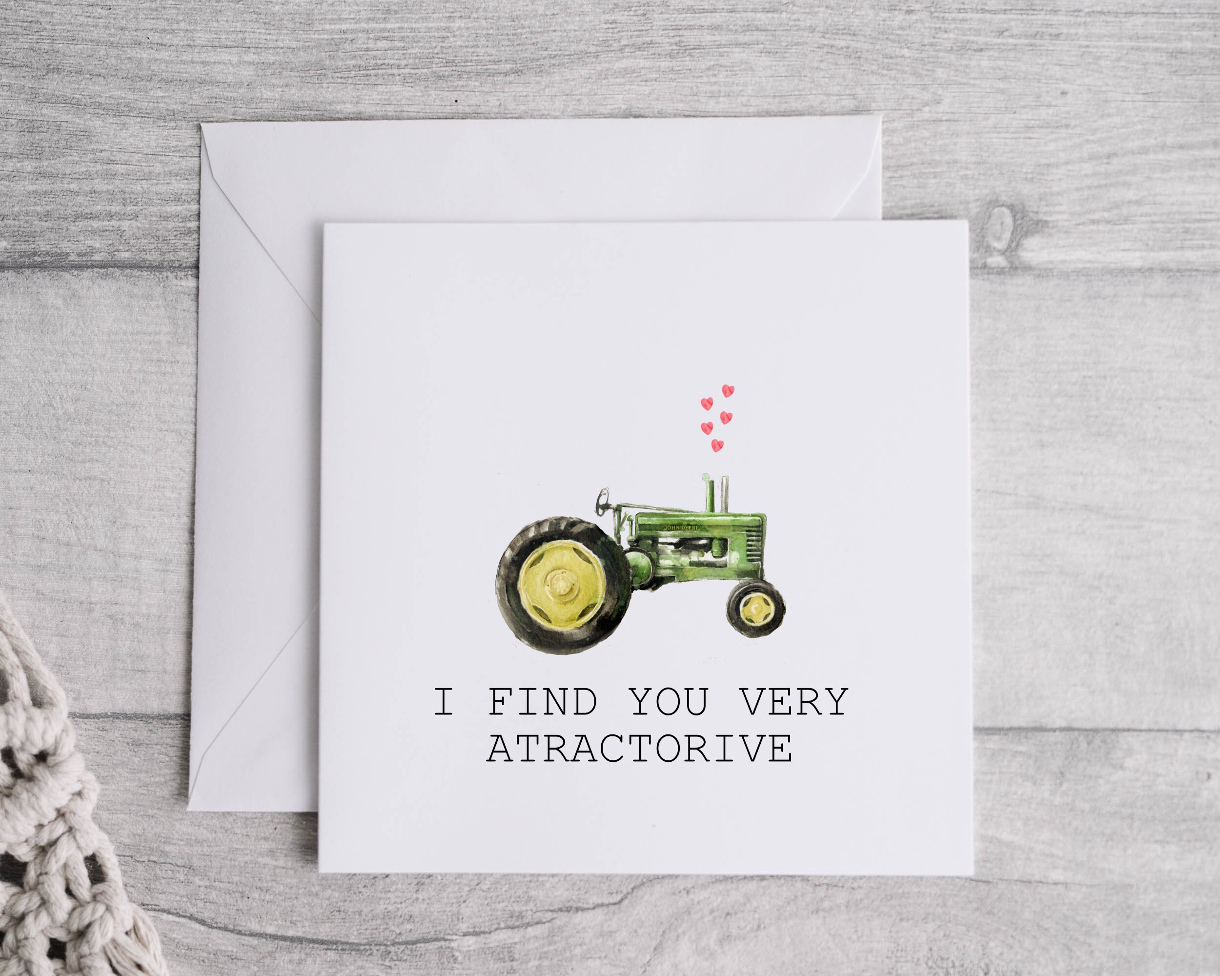 I Find You Very Atractorive Card Tractor Valentines Day - Etsy