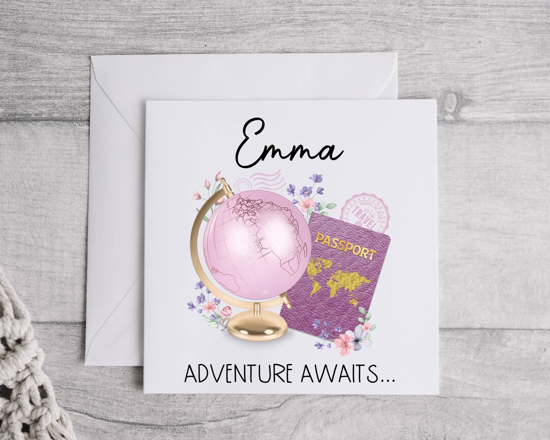 Personalised Adventure Awaits... Card, Personalised Cards, Bon Voyage ...