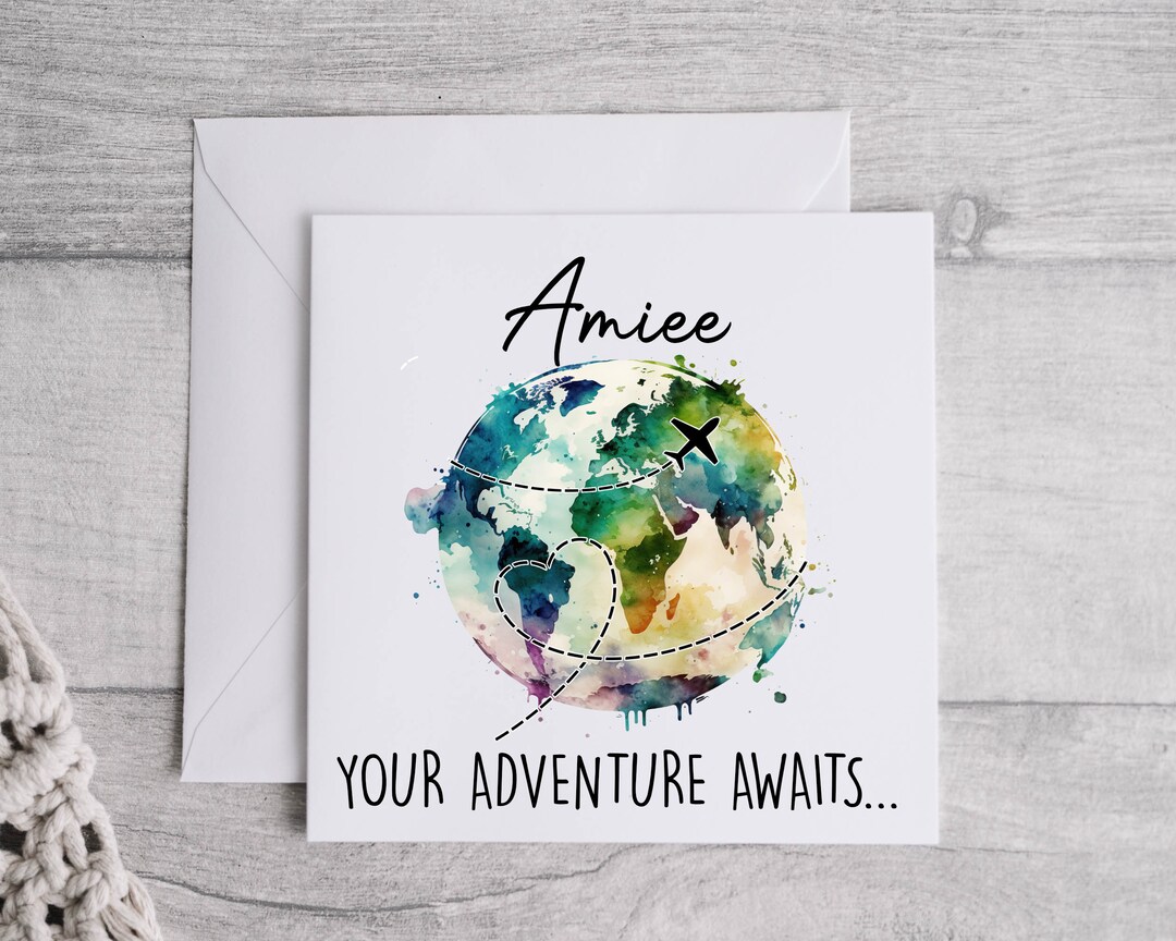 Personalised Your Adventure Awaits... Card, Personalised Cards, Bon ...