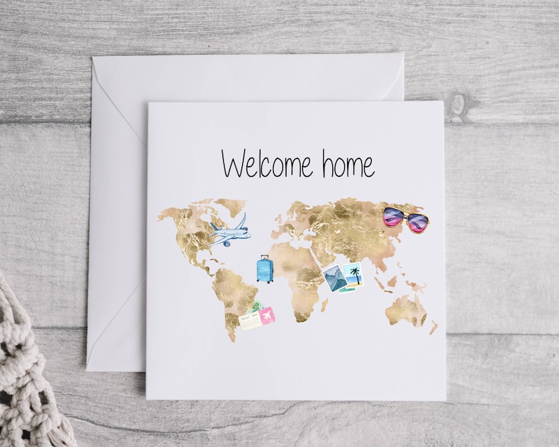 Personalised Welcome Home Card, Welcome Home From Travelling, Bon ...