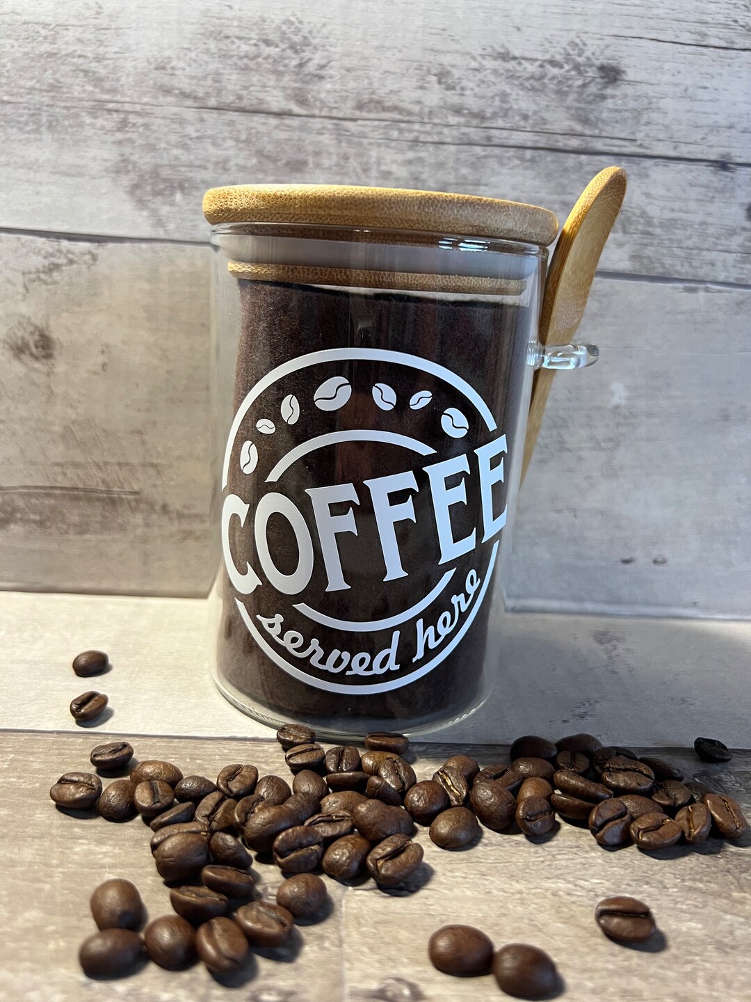 COFFEE STORAGE JAR, Bamboo Lid Coffee Storage, Coffee Bean Storage ...