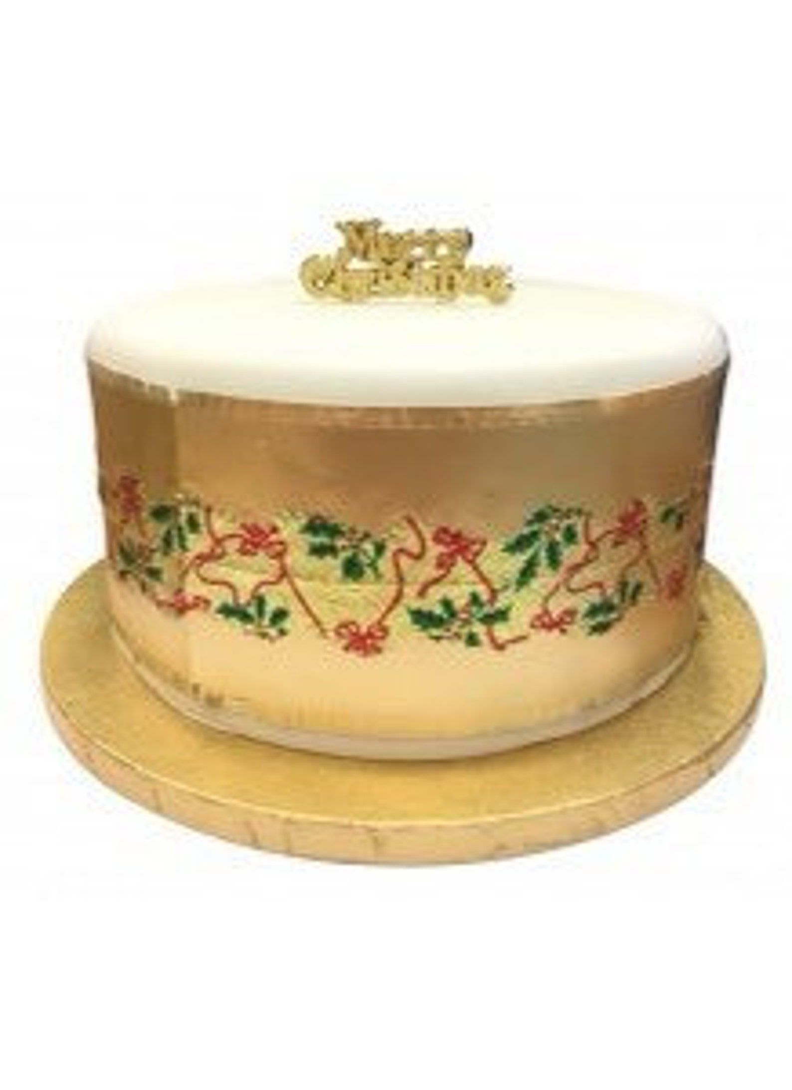 Foiled Christmas Cake Frill Cake Trim Frilled Edge Paper Band Festive ...