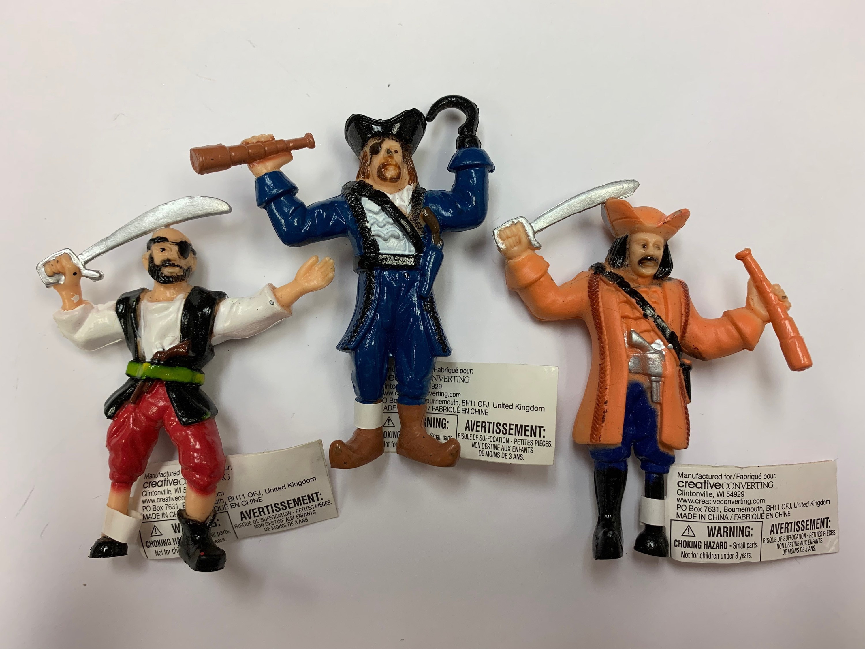 Pack of 3 Pirate Cake Toppers Pirate Themed Party Princess and Pirates ...
