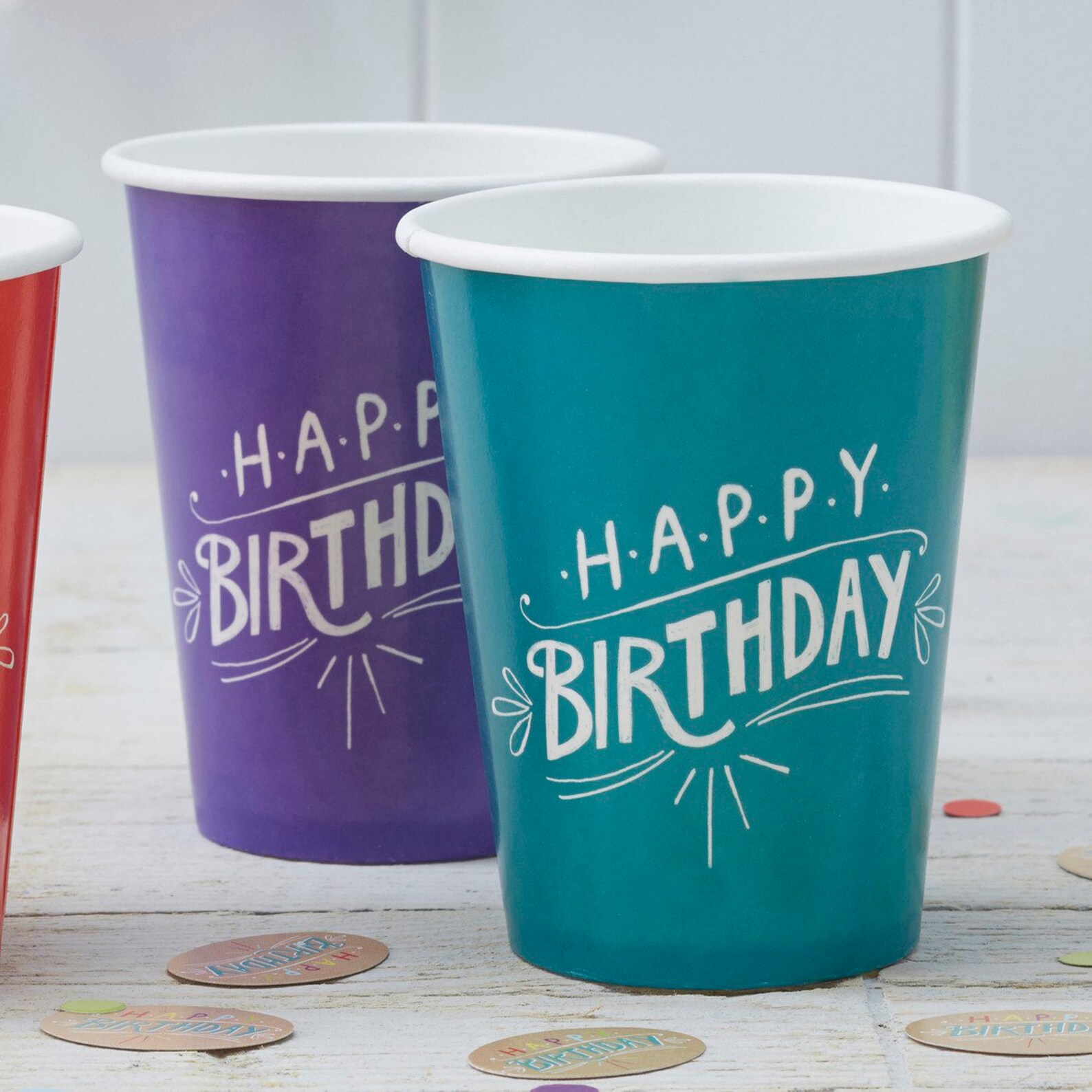 Mixed Paper Cups Happy Birthday Disposable Cups Retro Style - Etsy