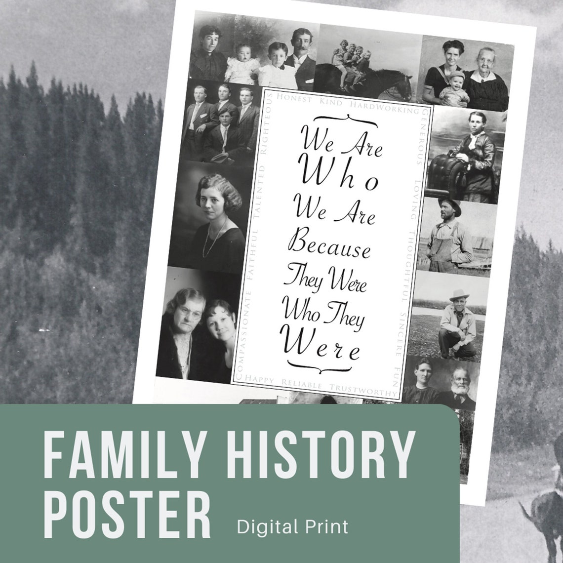 Family History Poster We Are Who We Are Because They Were Etsy family-history-poster-we-are-who-we-are-because-they-were-etsy