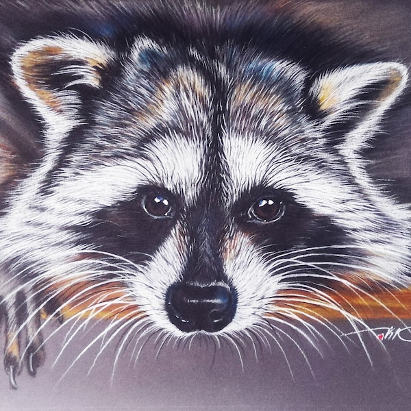 Raccoon Painting - Etsy