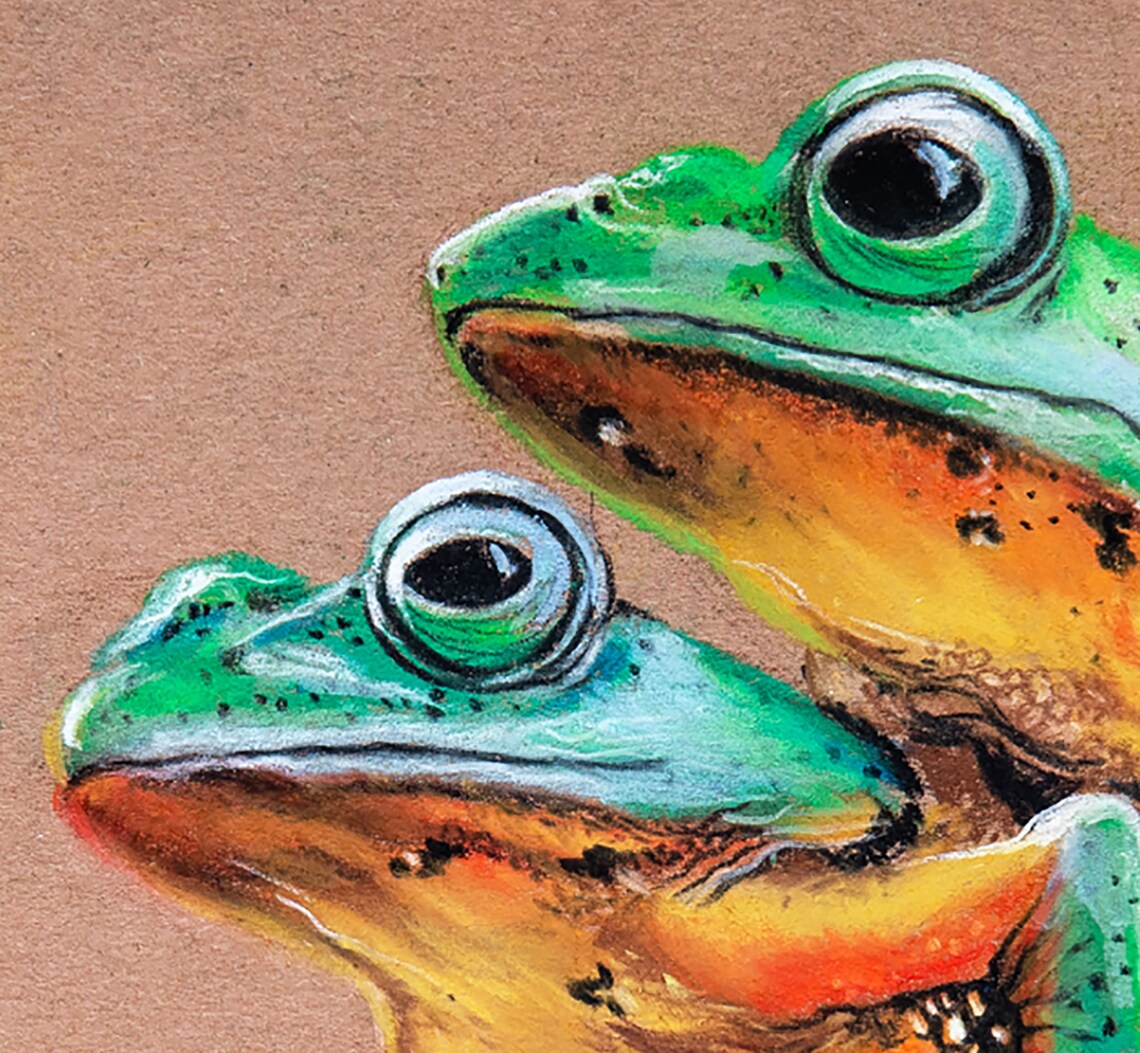 Frogs Painting Couple Painting Original Art Wall Art 12 X 8 by | Etsy
