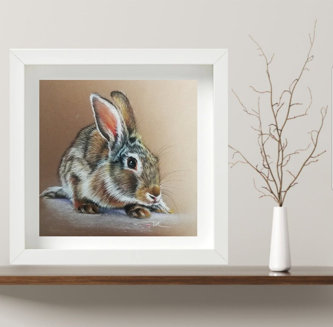 Original Hare Pastel Painting: Rabbit Wall Art - Etsy