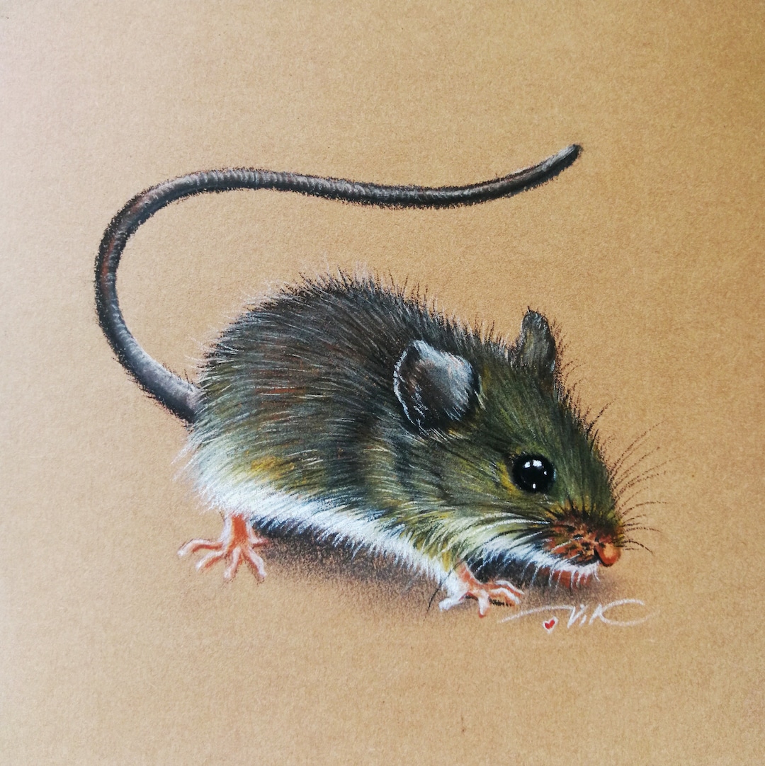 Mouse Painting Animals Original Art Animals Painting Small Wall Art 4 ...