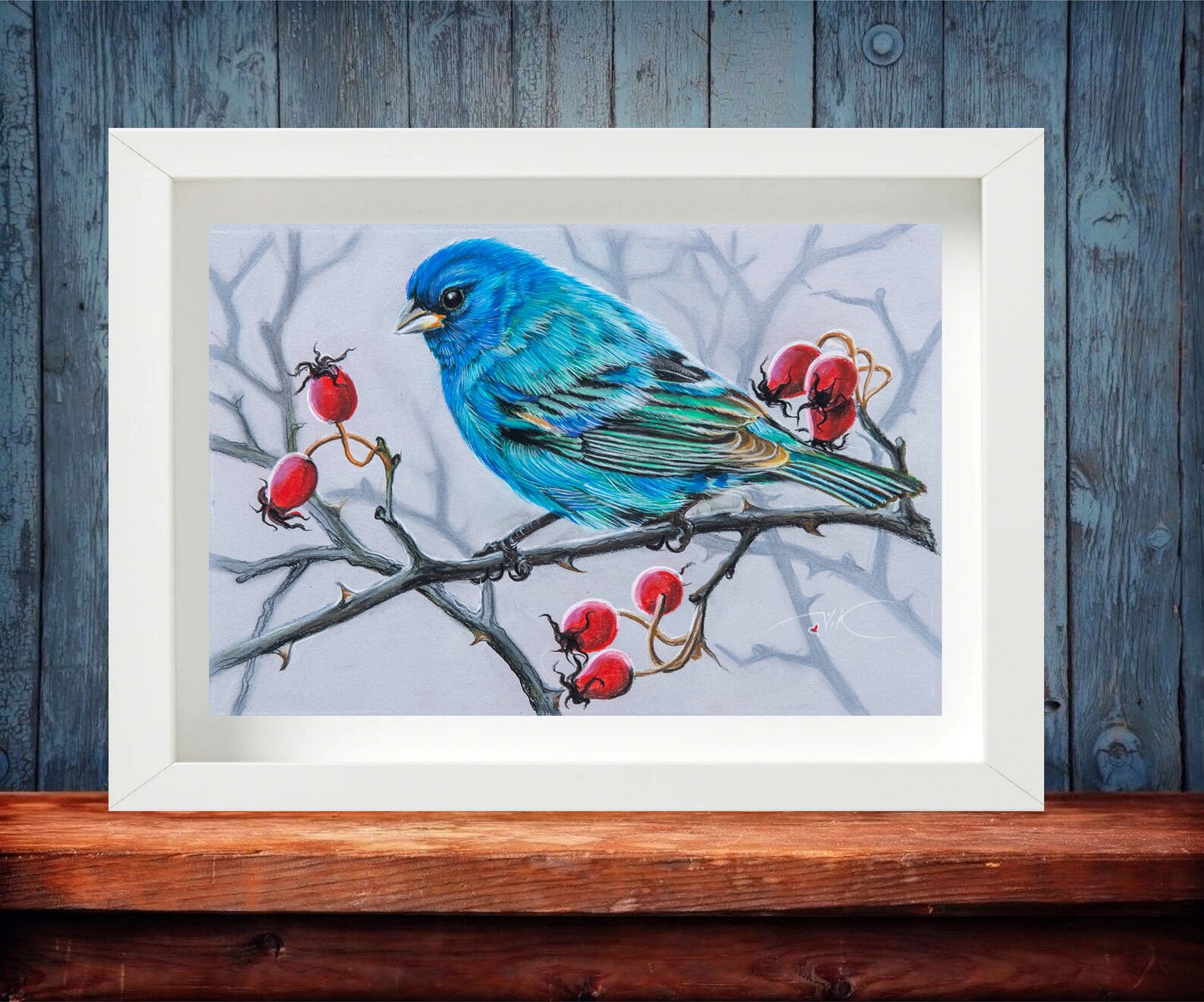 Painting Blue Bird Original Art Birds of North America Wall | Etsy