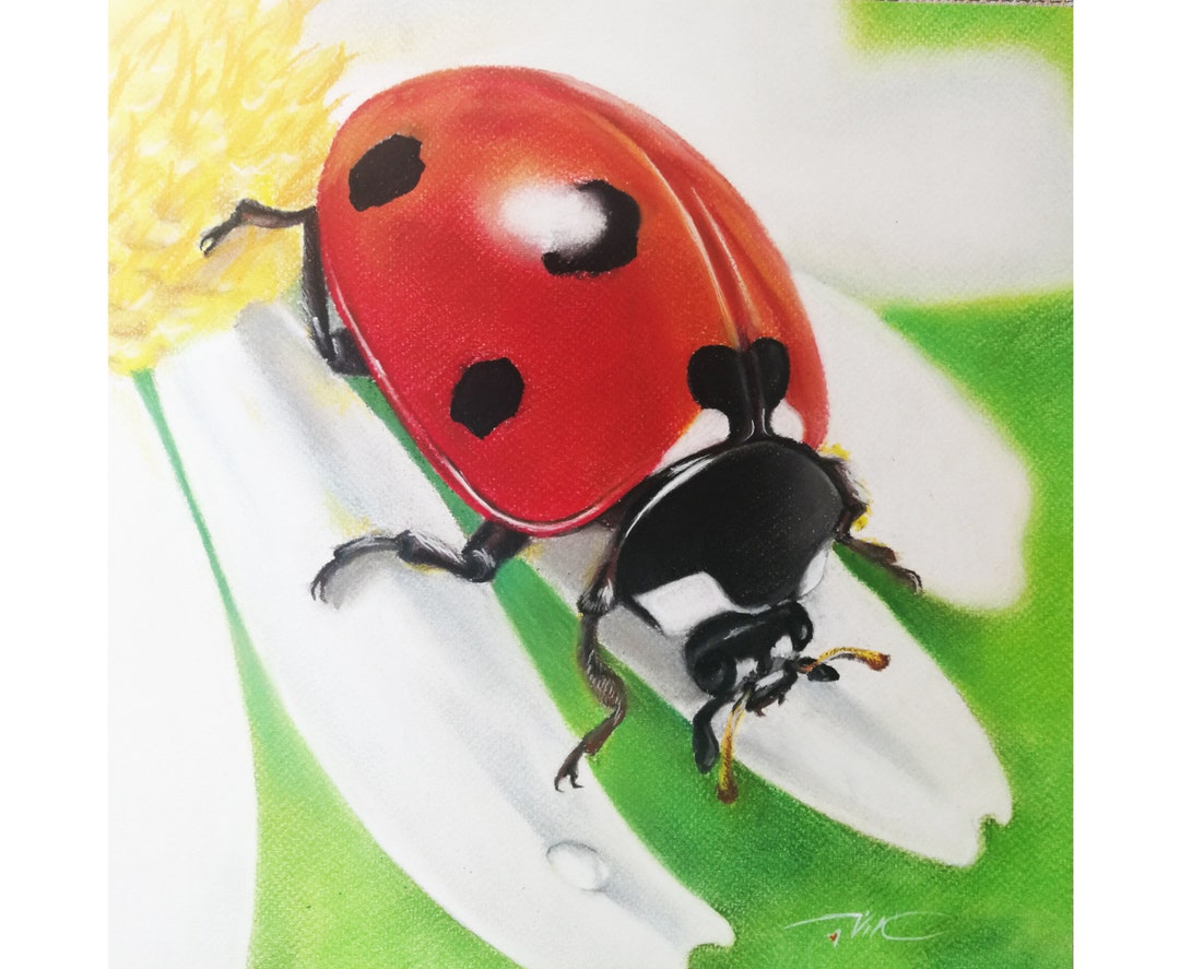 Ladybug Painting Original Art Insects Painting Small Wall by ...