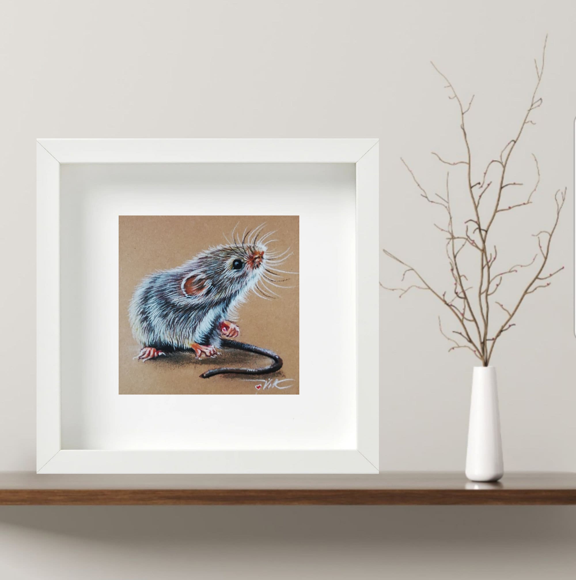 Mouse Painting Animals Original Art Animals Painting Pastel - Etsy