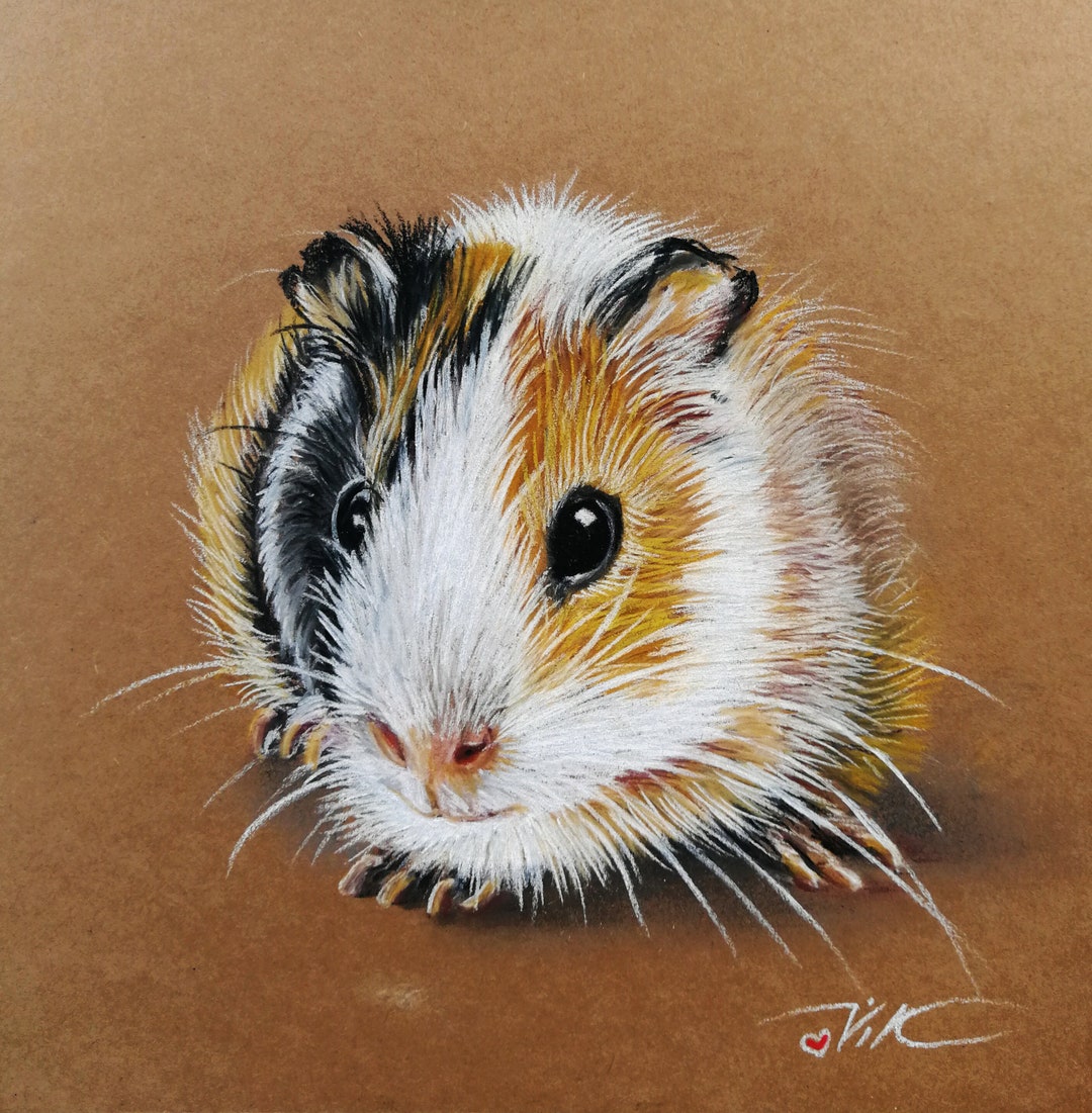 Guinea Pig Painting Pets Original Art Animals Small Wall Art by ...