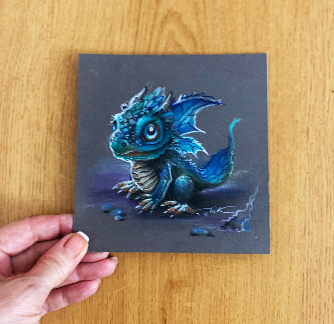 Blue Dragon Painting Original Art Handmade Painting Wall Art Wall Decor ...