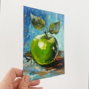 Green Apple Painting Original Painting Oil Painting Impasto Wall Decor ...