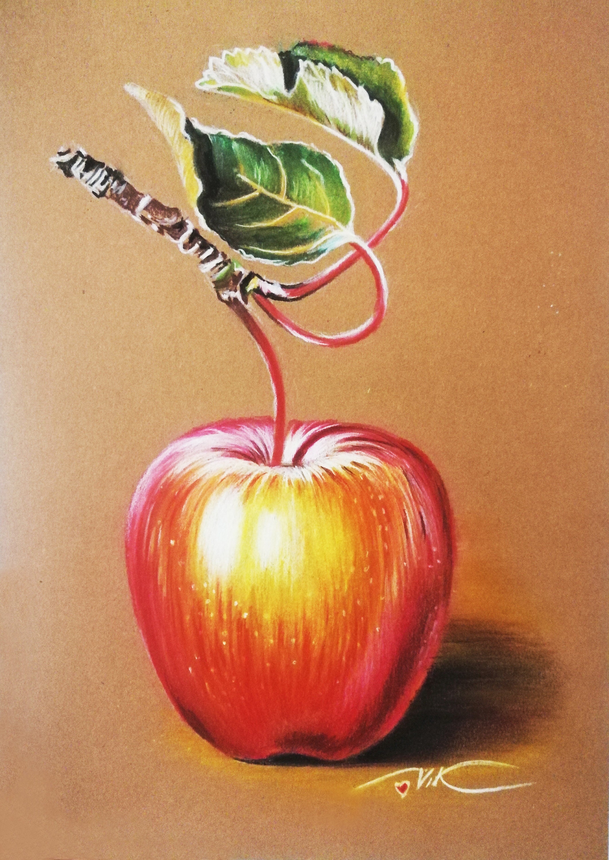 Red Apple Painting Original Art Painting Fruit Small Wall Art by Paintingvikart Etsy Finland