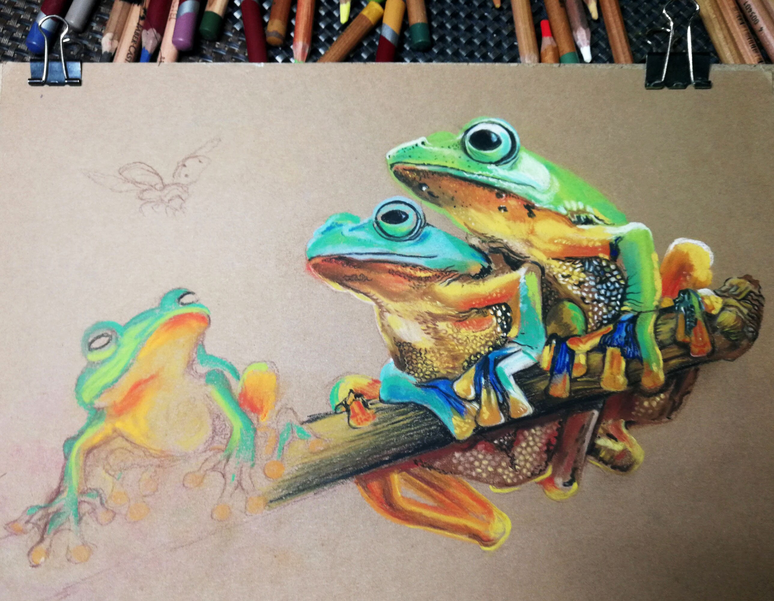 Frogs Painting Couple Painting Original Art Wall Art 12 X 8 by - Etsy