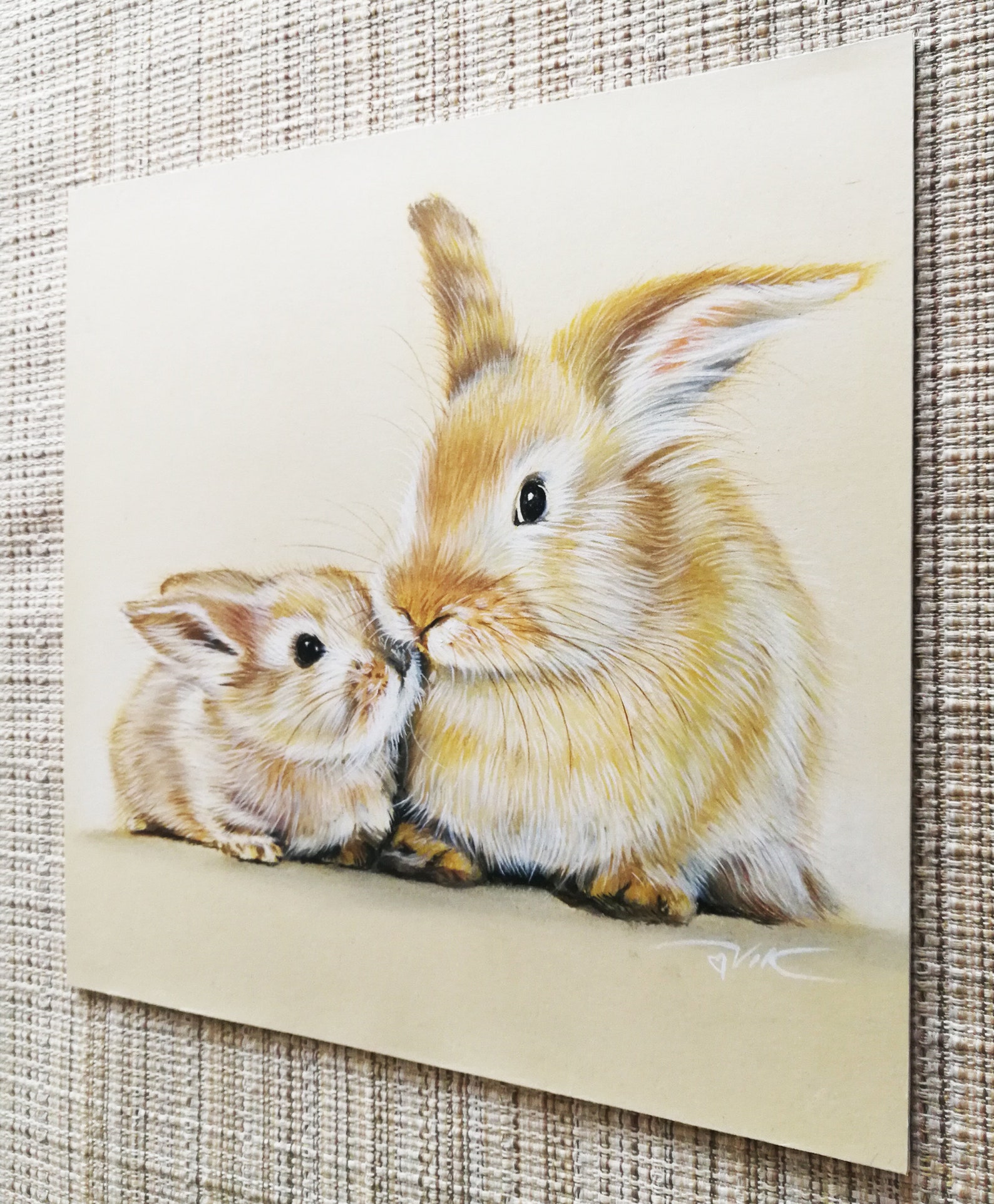 Rabbits Painting Original Art Animals Painting Wall Art 8 х 8 - Etsy