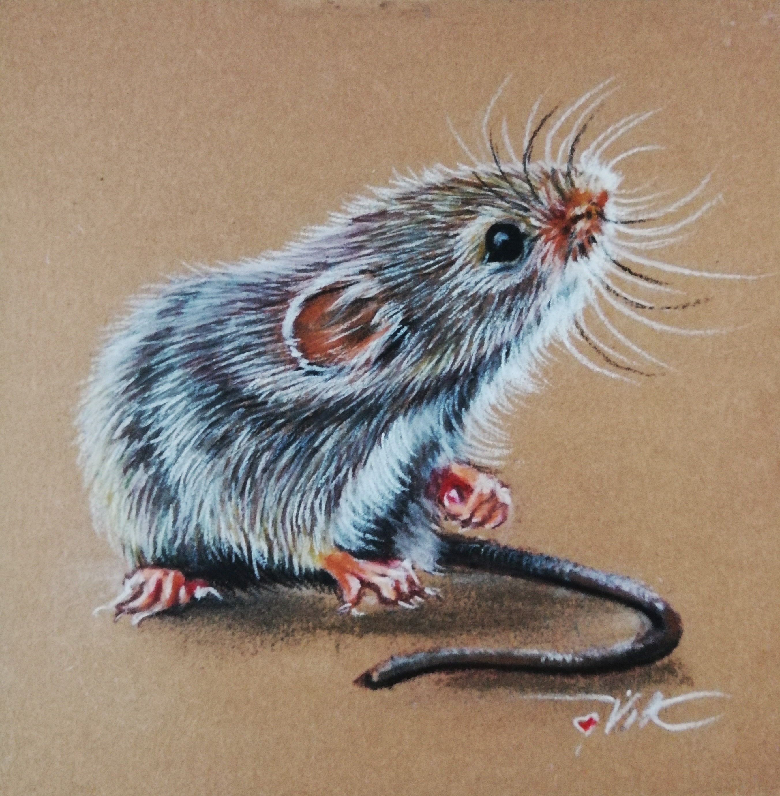 Drawing & Illustration Painting Mouse Original Art Animals Painting ...